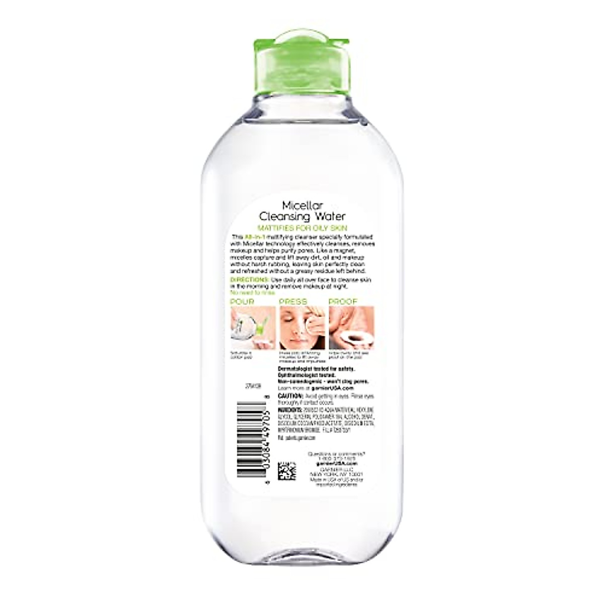Garnier SkinActive Micellar Water for Oily Skin, Facial Cleanser & Makeup Remover, 13.5 fl. oz, 1 count (Packaging May Vary)