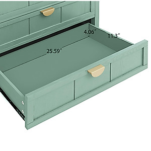 Aisurun Nightstand Dresser Bedside Table End Table Storage Chest Storage Cabinet with 3 Drawers for Bedroom Living Room Hallway Entryway Study (Light Green(3 Drawers))