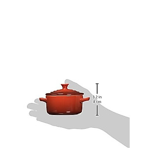 Le Creuset Stoneware Mini Round Cocotte, 8 oz., Cerise