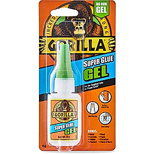 Gorilla Super Glue Gel, 15 Gram, Clear, (Pack of 1)