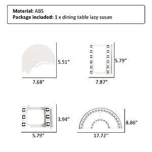 BETYMAO 360° Manual Swivel Adjustable Dining Table Lazy Susan Rotating Food Turntable Food Serving Train Dining Table Turntable for Dining Room Party Decoration 3.28 ft
