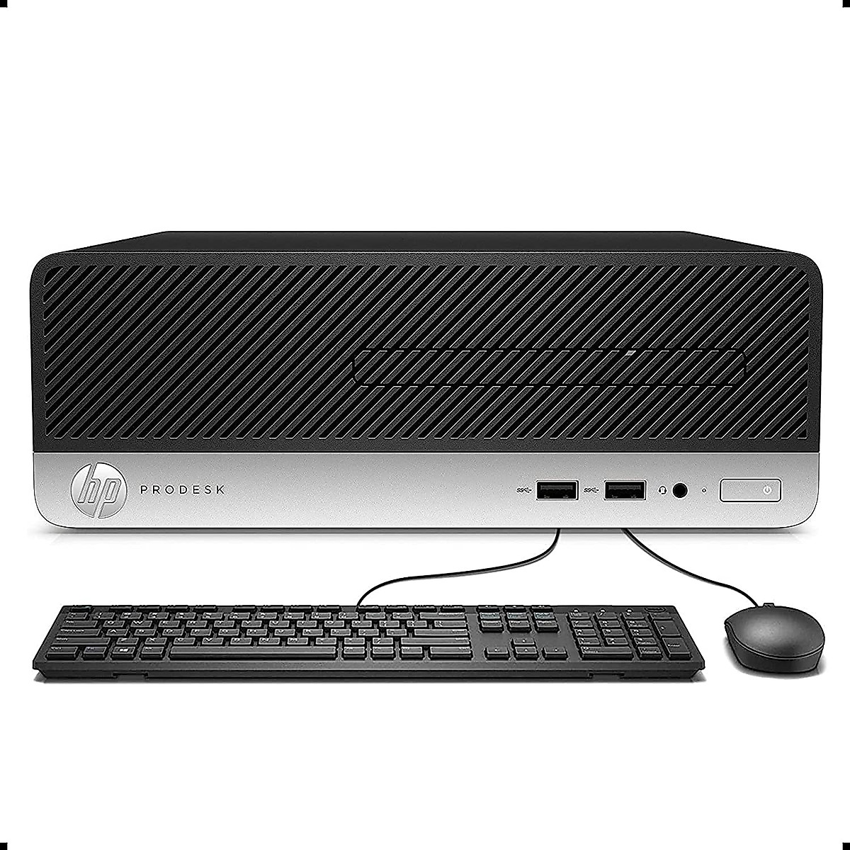 HP ProDesk 400G4 SFF Home and Business Desktop, Pentium G4400 3.4GHz, 16GB DDR4 RAM, 1TB SSD, DVD, VGA, Windows 10 Pro 64bit (Renewed), Black