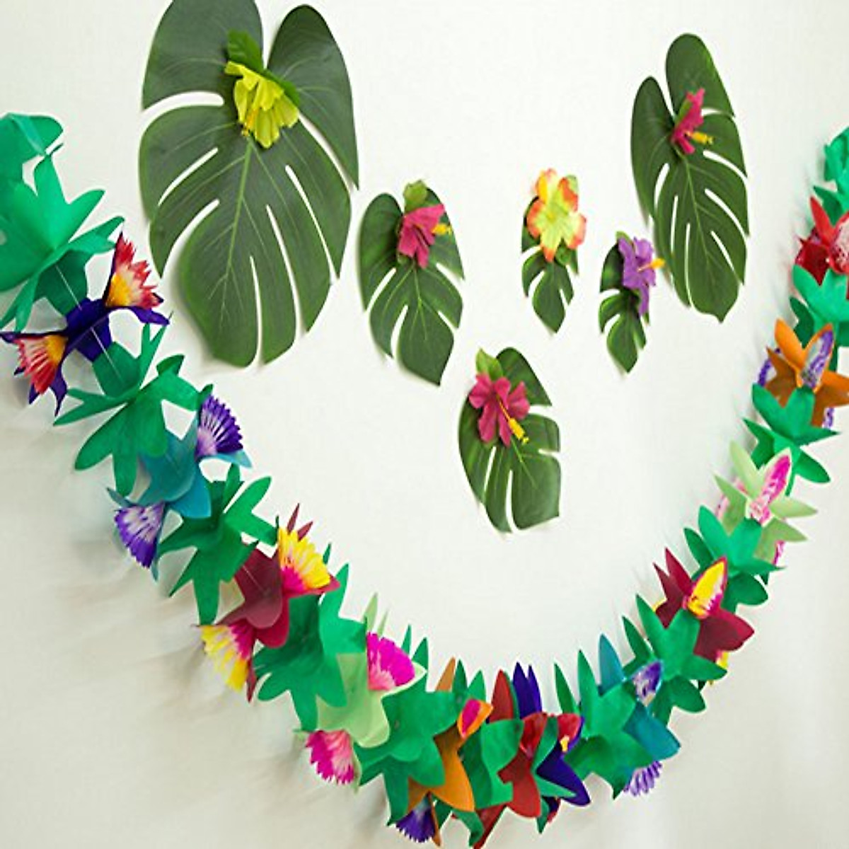 Tropical Tissue Flower Garland 3Pack - 12 Ft Vivid Party Decor