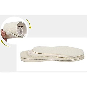 Cut to Size Fluffy Cozy Warm Shoe Insole with Size Chart - Cut-to-fit Breathable Adjusting Wool Insole One Size Fits All for Women and Men - Super Soft Wool Shoe Pads for Cold Weather (3 PCS)