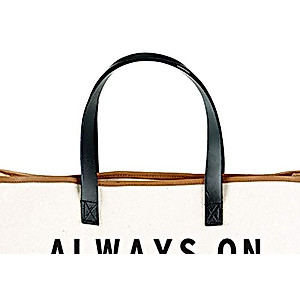 Simple Canvas Beach Tote Bag For Women, Large Purse For Travel (Always On Vacay)