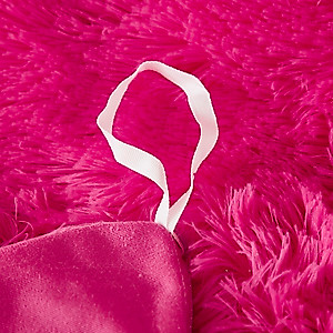 Uhamho Luxury Fluffy 1PC Solid Duvet Cover Faux Fur Plush Shaggy Quilt Cover Velvet Bedspread Zipper Closure, No Pillow Sham, No Comforter (Hot Pink, Queen)
