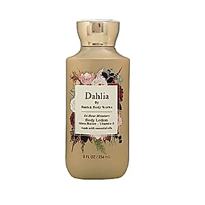 Bath and Body Works Full Size Body Care New Fall 2020 Scent - Dahlia - 24 HR Moisture Body Lotion with Essential Oils - 8 fl oz