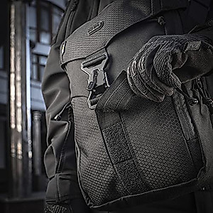 M-Tac Elite Magnet Large Crossbody Messenger Bag - Tactical Concealed Carry Shoulder Bag for Men (Black)