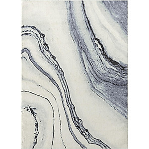 LUXE WEAVERS Abstract Modern Marbled Blue 2x3 Area Rug