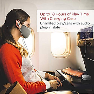 Motorola Tech 3-3-in-1 Smart True Wireless Headphones - Cordless Earbuds, Sport Wire, Audio Plug-in - IPX5, Built-in Microphone, Magnetic Charging Case with Cable Storage System - Platinum White