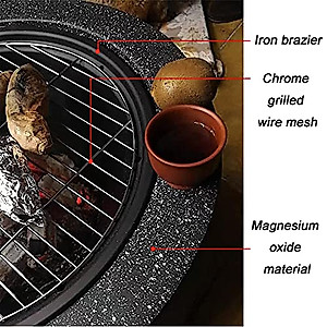 LEAYAN Garden Fire Pit Grill Bowl Grill Barbecue Rack Fire Pit Outdoor fire Pit Table, 23-inch Villa Courtyard Wood Burning fire Pit, Used for Outdoor Cooking and Barbecue