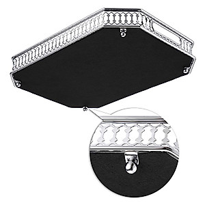 Hipiwe Vanity Makeup Mirror Tray - 13.8" X10" Metal Jewelry Trinket Organizer Tray Cosmetic Perfume Tray Home Decorative Tray for Dresser Bathroom Bedroom Countertop,Large Size