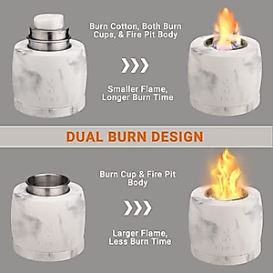 The-Fire Tabletop Fire Pit - Small Fire Pit - Smores Maker Tabletop Indoor Outdoor Featuring Dual Flame Marble Effect Mini Personal Fireplace for Indoor & Garden