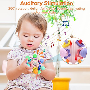 Teething Toys for Babies 0-6 Months: Sensory Toys for Infant - Baby Learning Developmental Toys Chewable Freezable Rattle Newborn Gifts for Boys Girls