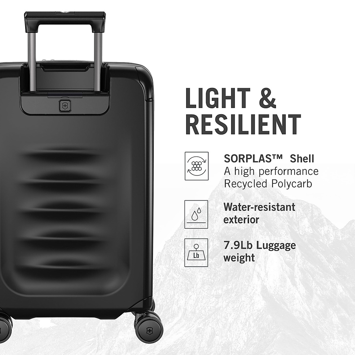 Victorinox Spectra 3.0 Frequent Flyer Plus Carry-On - Modern Hardside Carry-On Luggage - Rolling Suitcase with Spinner Wheels - Holds Travel Accessories - 45 Liters, Black