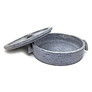 Cookstone 2.4 quarts saute pan and braiser | Handcrafted from a block of pure soapstone | Unique, durable and eco-friendly | Non-toxic and Non-stick | One time seasoning |THE GREEN ALTERNATIVE TO CAST