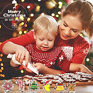 Kaishane Mini Christmas Cookie Cutters Set of 12 - Small Stainless Steel Christmas Biscuit Cutter Snowflake, Bell, Christmas Tree, Star, Moon, Angle, Heart & More Shapes For Holiday Xmas