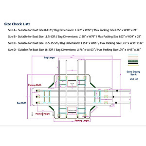 Seamax Foldable Inflatable Boat (Hull) Storage and Carrying Bag, with Sunlitec Fabric, Reflective Handles