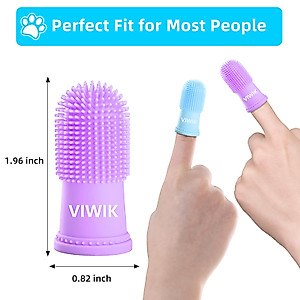 VIWIK 4Pack Dog Toothbrush Dog Tooth Brushing Kit, Cat Finger Toothbrush for Dogs Small Breed, Medium Large Dogs, Puppy Toothbrush for Dog Teeth Cleaning & Dental Care, Pet Finger Toothbrush Kit