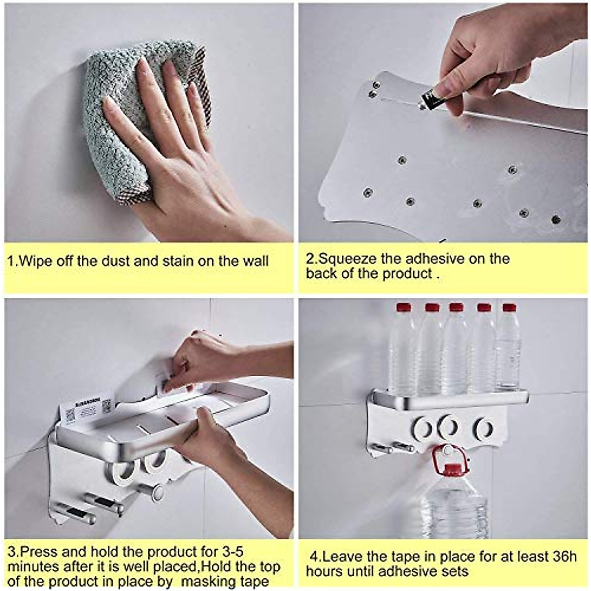 Leekayer Supersonic Hair Dryer Wall Mount Holder, Dyson Hair Dryer Bracket,for Dyson Hair Dryer Accessories Holder,Punch-Free Hair Dryer Holder Bathroom Storage Rack Care Tools (Sliver)