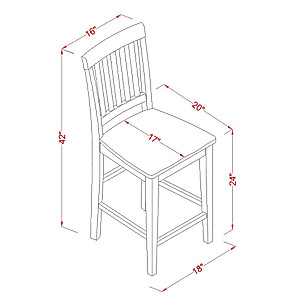 East West Furniture Dining Set, YAVN3-WHI-W