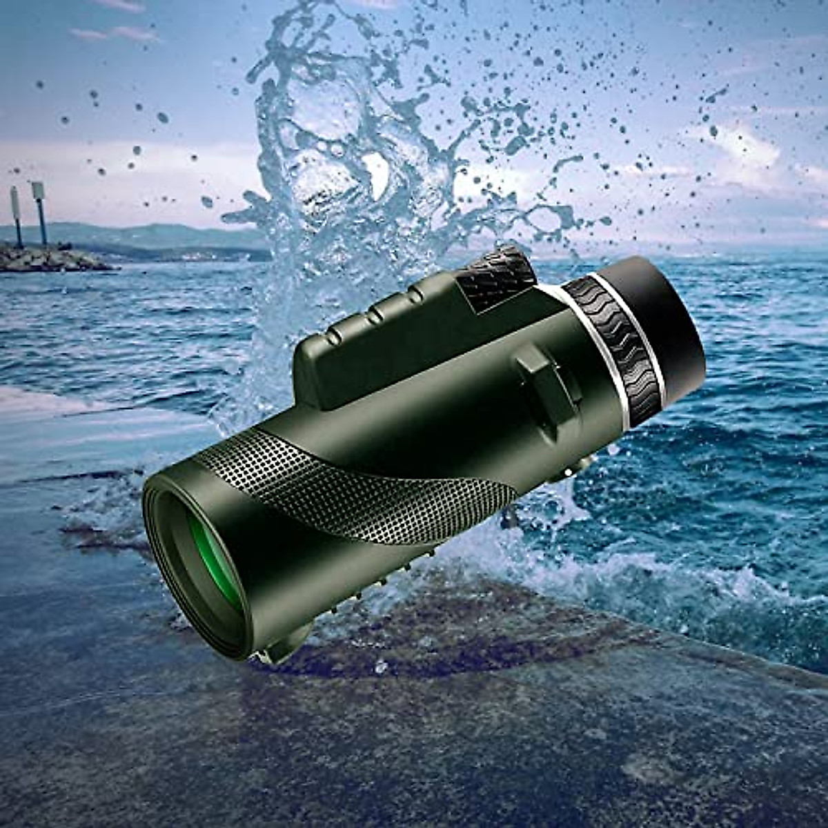 80x100 HD Monocular Telescope for Adults with Smartphone - High Power Monocular with Adapter Lightweight BAK-4 Prism & FMC Lens Monoculars for Bird Watching Stargazing Hunting Camping Hiking Travel