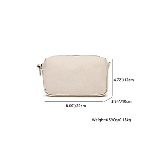 YONBEN Organizer Bag -Lightweight Cosmetic Bag with Ring Clasp, Perfect Travel Makeup Bag for Women,nylon Stand Up Design (Beige/Canvas)