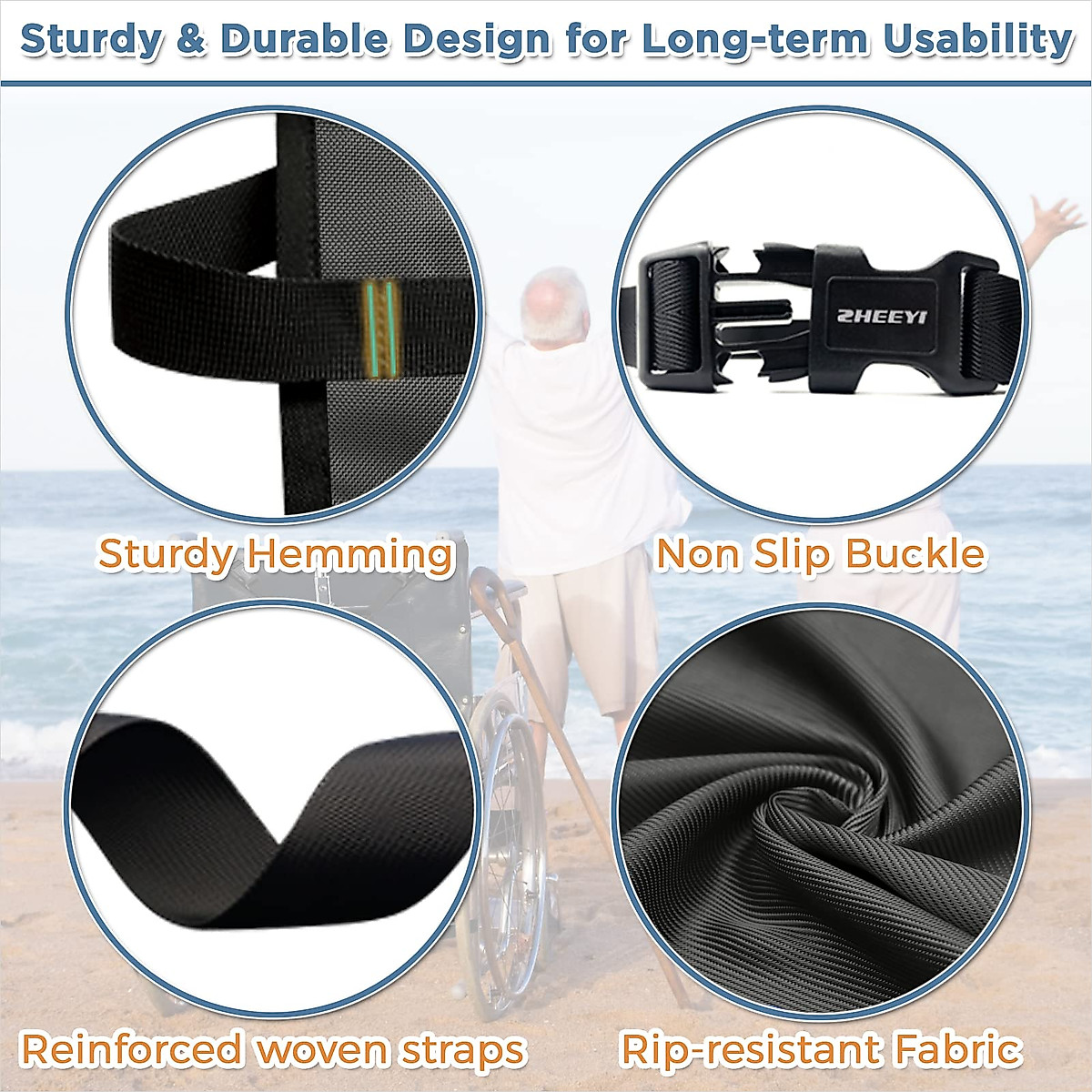 ZHEEYI Oxygen Cylinder Bag for Wheelchairs with Buckles, Fits Any Wheelchair, Gray (Fits Most Oxygen cylinders)