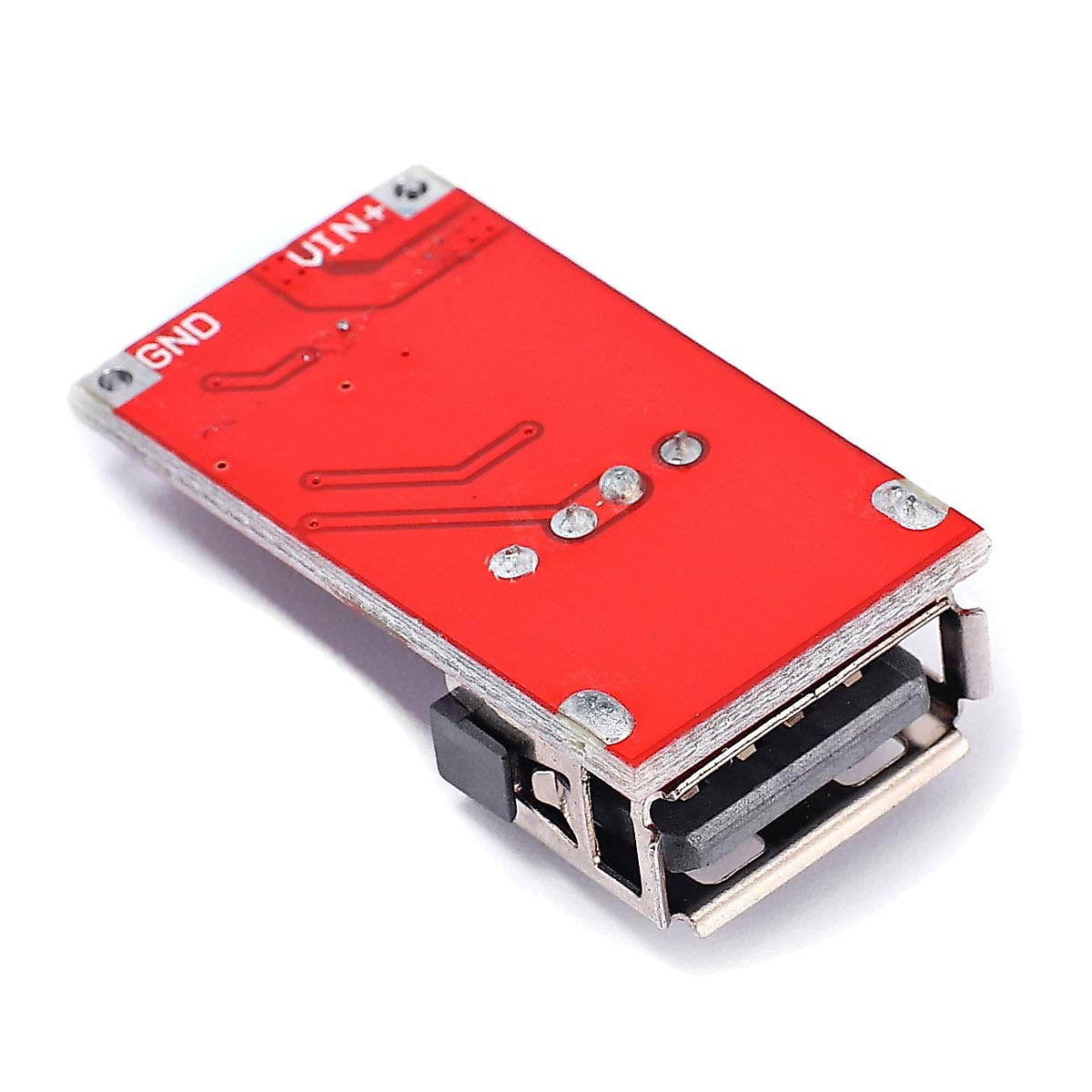 ALAMSCN DC-DC Buck Converter Car USB Charger Module 6-24V 12V 24V to 5V 3A Step Down Voltage Regulator Power Supply Module(Pack of 5) Red