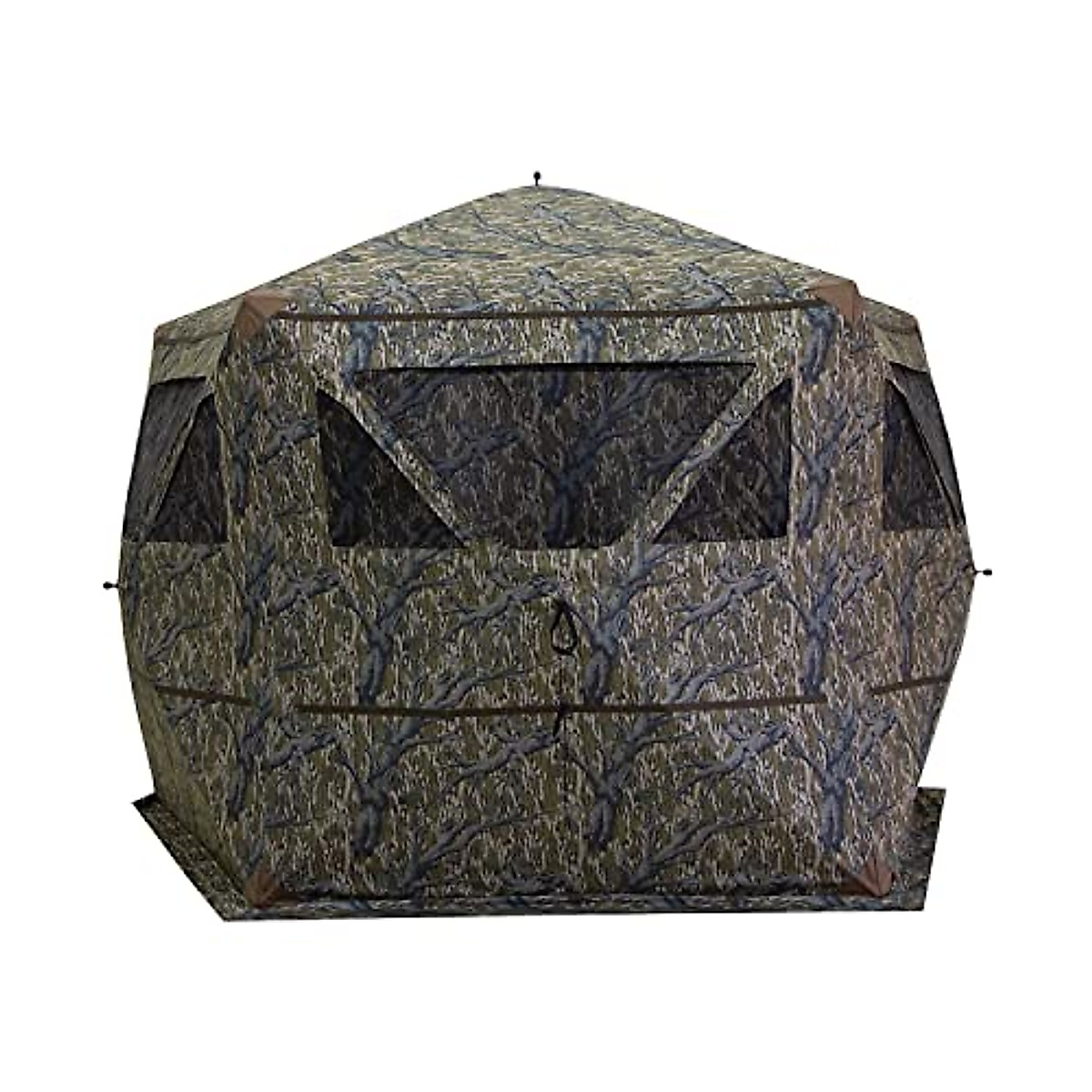 Barronett Blinds® Memory Maker 5, Portable Hunting Blind, 5-Sided Hub Blind, 600 Denier Fabric, Silent Slide Windows, 4-Person, Mossy Oak® Original Treestand, 72” x 96” x 96”, GK550BLT