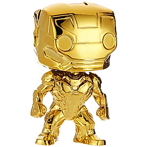 Funko Pop Marvel: Marvel Studios 10 - Iron Man (Gold Chrome) Collectible Figure, Multicolor