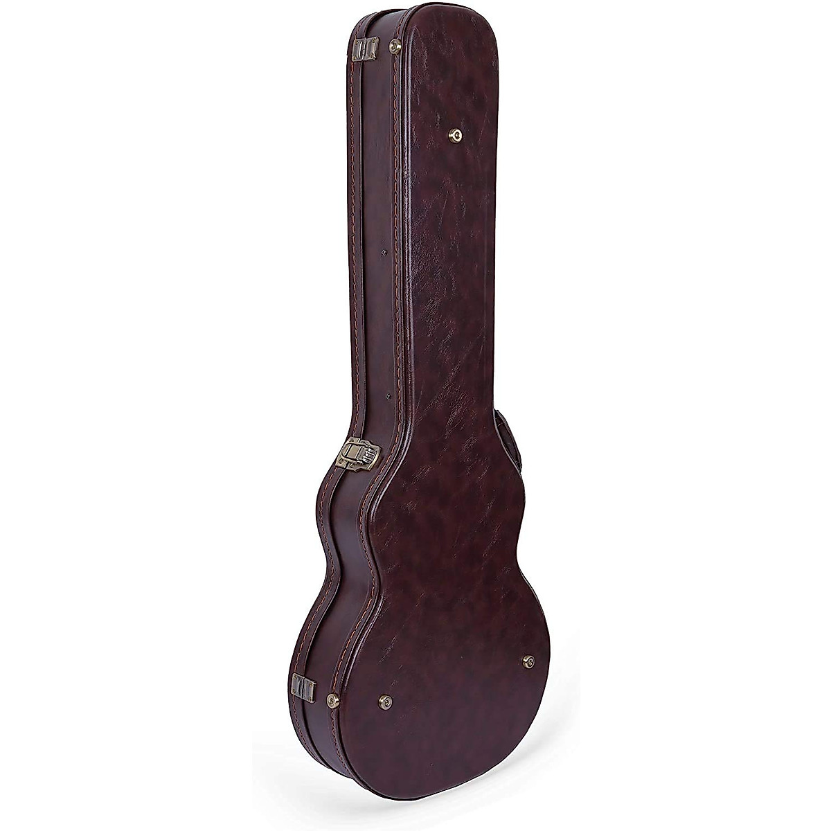 Crossrock Hardshell Arch Top Wood Case fits Les Paul Electric Guitars-Brown(CRW620LBR)