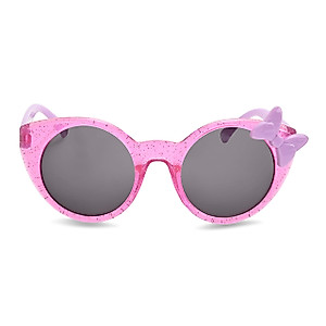 Minnie Mouse Girls Sunglasses for Kids Toddler Sunglasses with Kids Glasses Case (Purple)
