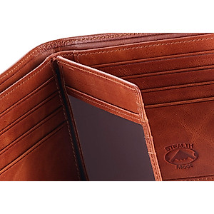 Stealth Mode Leather Bifold Wallet for Men With ID Window and RFID Blocking