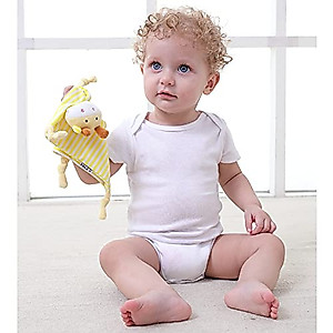 FOMUNI Baby Giraffe Security Blanket Soft Baby Lovey Animal Plush Blanket Unisex Lovie Gift for Toddler, Boys and Girls, 6.7 Inch X 9.84 Inch (Yellow)