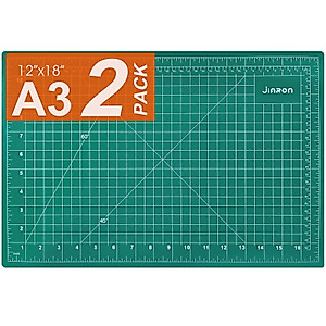 2 Pack Self Healing Sewing Mat, JIARON 12'' x 18'' Cutting Mats for Crafts, Double Sided 5 Layers Craft Cutting Mat for Sewing, Crafts, Scrapbooking Mat.