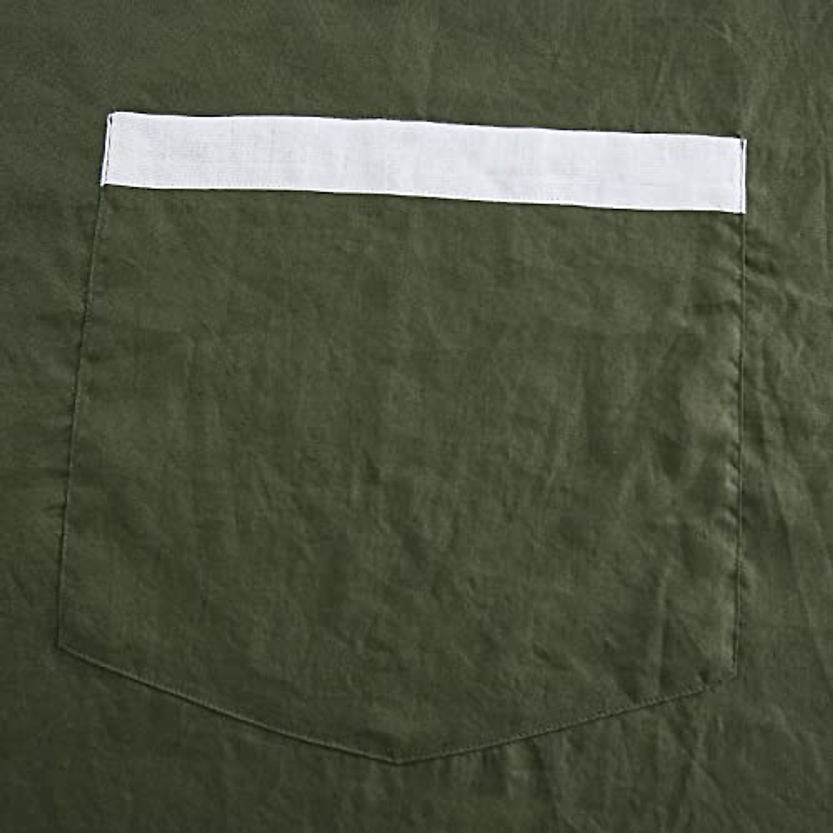 GyiHoong 100% Linen Door Hanging Laundry Hamper Bag, 20x27 Inch Hanging Laundry Bag with Front Pocket, Space Saving Over the Door Laundry Hamper(Green)