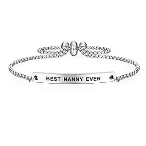 SOUSYOKYO Best Nanny Ever Gifts, Nanny Fashionable Bracelets for Women, Cute Nanny Present for Birthday Mother's Day