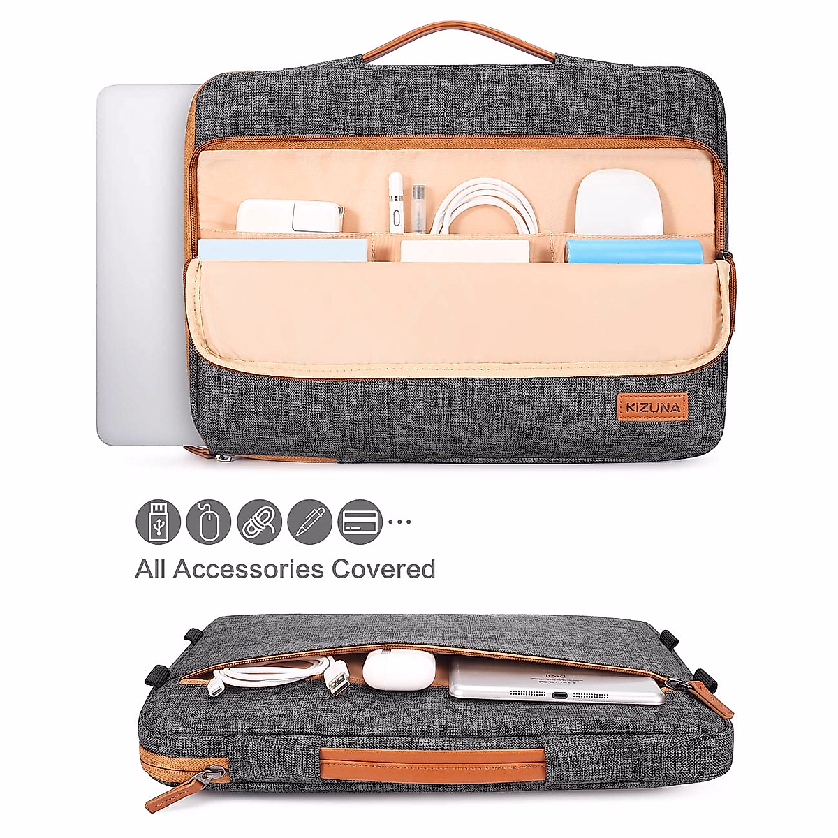 KIZUNA Laptop Bag Case 14 Inch Computer Sleeve Shoulder Briefcase for 15" MacBook air M2 2023/Lenovo Flex 14/IdeaPad Flex 5/15.4 MacBook Pro/14 HP EliteBook 840 G5/HP Pro 14 G3/Dell Latitude/Surface