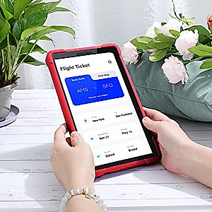 KIQ Guardian Series Samsung Galaxy Tab A 8.4 Case SM-T307 SM-T307U SMT307 2020 Kickstand Hard Durable Rugged Protective Cover W/Handle Shoulder Strap for Samsung Tab A 8.4 - Black Red