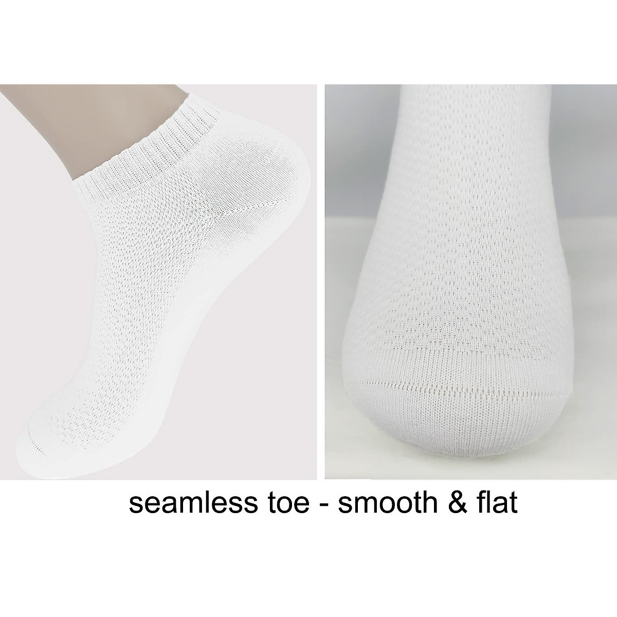 Ait fish 100% Cotton Socks for Men and Women - Thin Low Cut Ankle Socks (White)