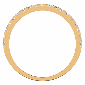 0.57 ct Round Cut Clear Simulated Diamond 14k Yellow Gold Stackable Wedding Engagement Promise anniversary Band Sz 4.5