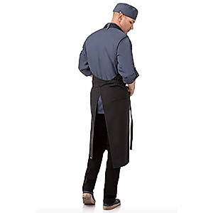 Chef Works Unisex Rockford Chefs Bib Apron, Steel Grey, One Size