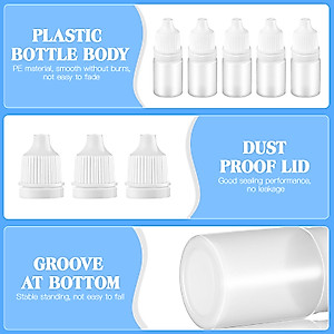 SUPVOX 10PCS Plastic Squeezable Dropper Bottles Empty Drop Bottles Essential Oil Squeeze Bottle Refillable Containers with Caps 5ml