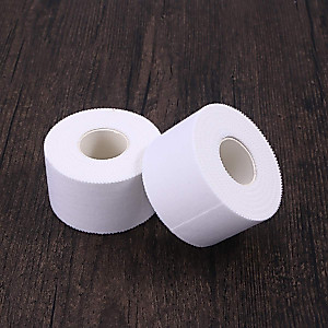 LIOOBO First Aid Sticker 2 Roll Athletic Tape Climbers Breathable Water Resistant Muscle Support Cotton Injury Tape White Gaffers Tape