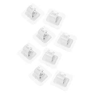 BESPORTBLE 8pcs Telescopic Rod Clamp Ceiling Hook Retainer Holder Clear Shower Curtain Hooks Curtain Rod Support No Nail Curtain Rod Brackets Curtain Rod Hooks Curtain Hangers Plastic White