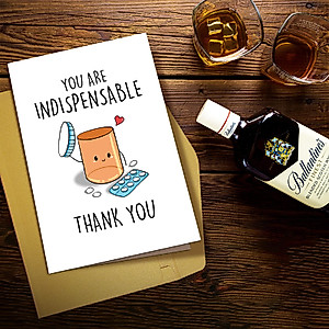 Funny Appreciation Card for Men Women, Cute Thank You Card for Doctor Nurse, Humorous Thank You Card for Pharmacy, You Are Indispensable