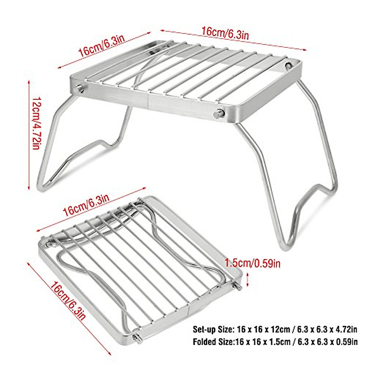 VGEBY Barbecue Grill, Portable Foldable Lightweight Charcoal Grill for Camping Hiking Picnic