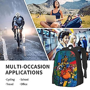 DSERC Fat Cartoon Albert and the Cosby Anime Backpacks Laptop Backpack Unisex Cartoon Double Shoulder Bag for Camping Travel Daypack