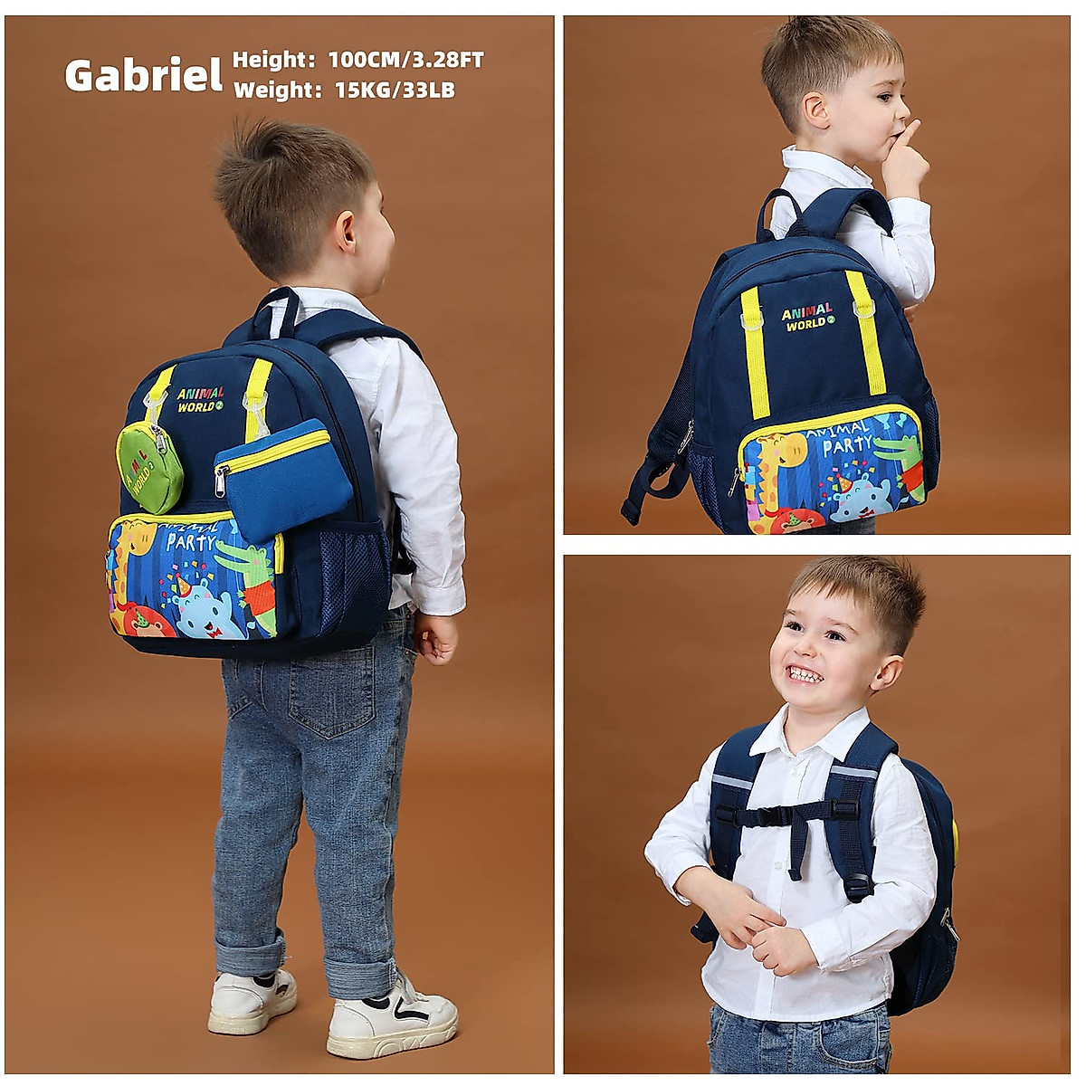 willikiva Cute Dinosaur Kids backpack for Girls Boys Preschool kids 3-5 Toddler(Giraffe)